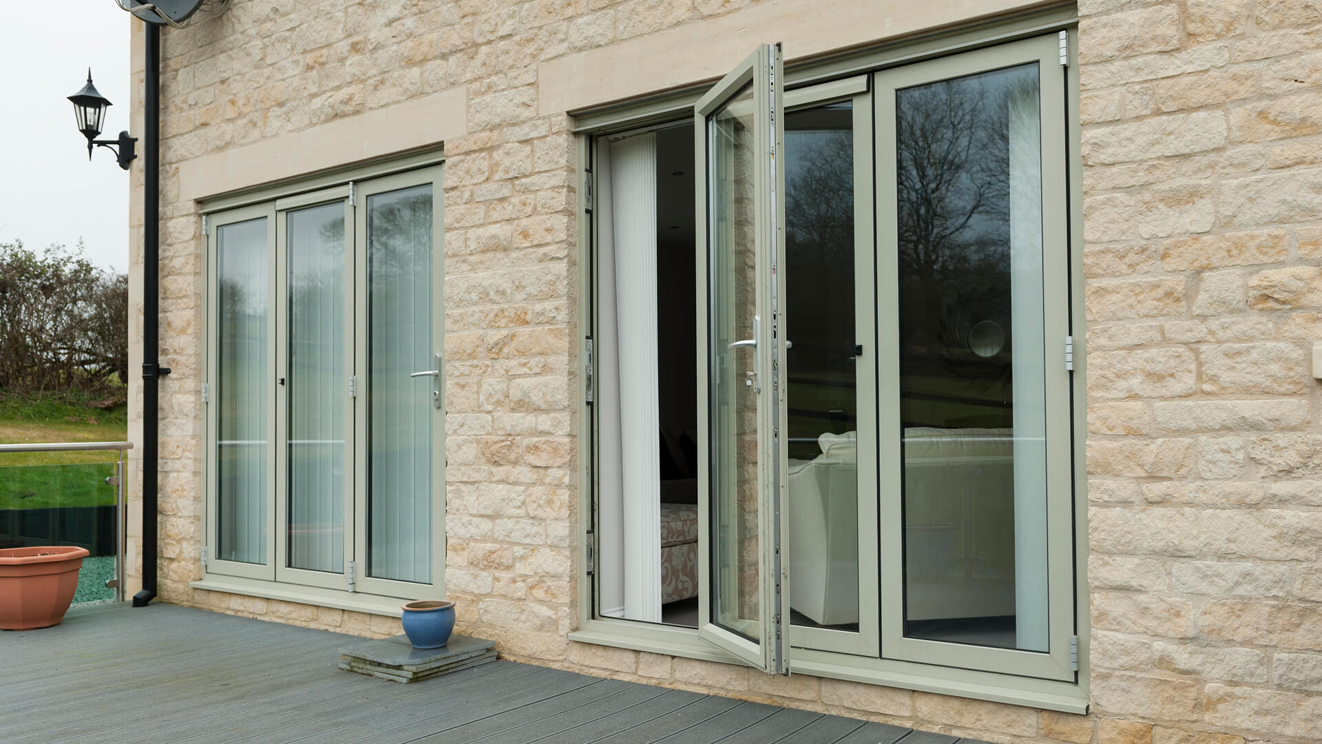 Aluminium Windows & Bi-Folding Doors in Chartwell Green by Hazlemere