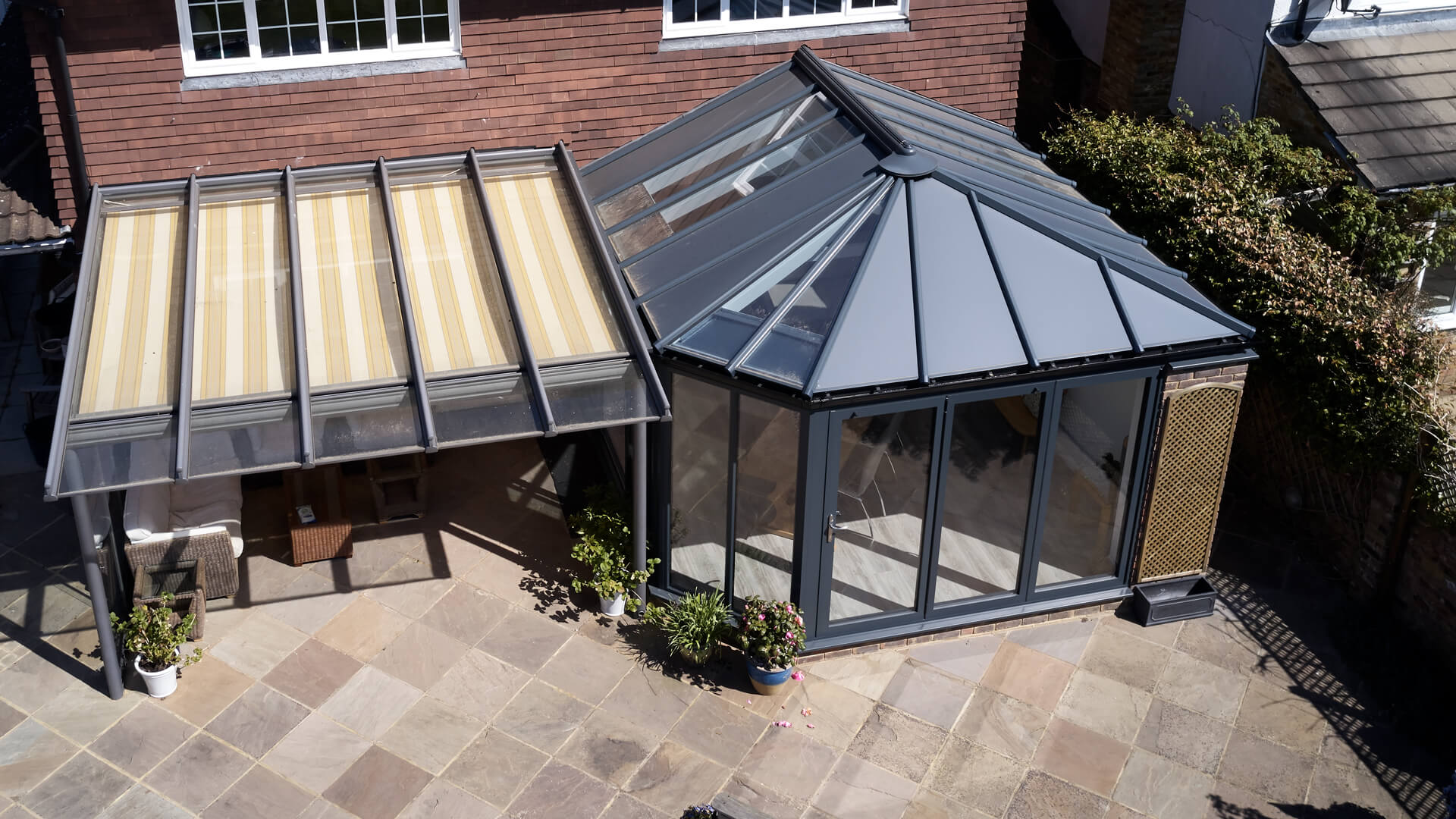 Solid Roof Roof Extension With Grey Frames from Hazlemere
