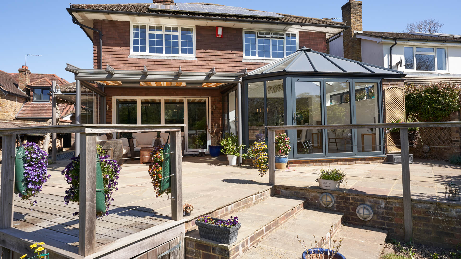 Solid Roof Roof Extension With Grey Frames from Hazlemere