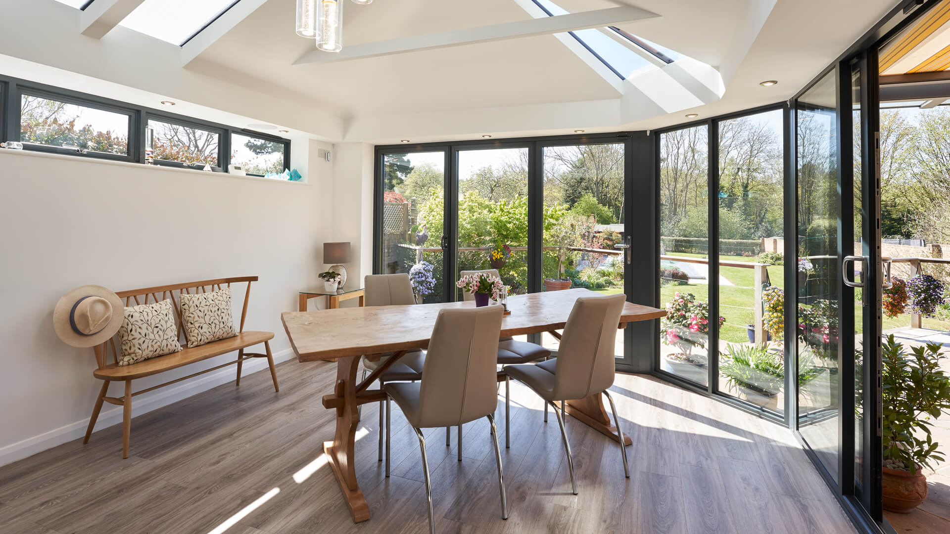 Solid Roof Roof Extension With Grey Frames from Hazlemere