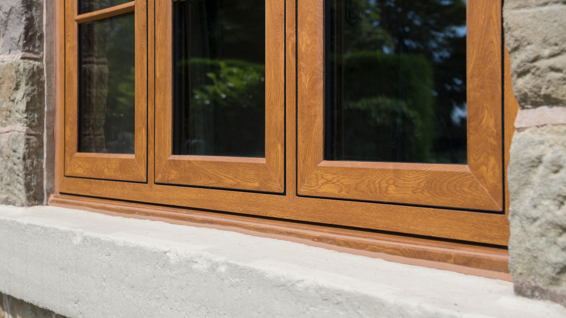 Golden Oak Flush Windows Available At Hazlemere Windows