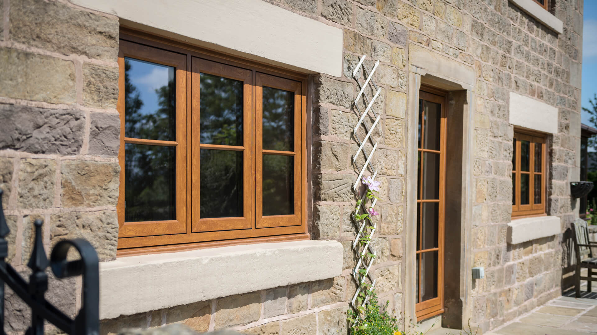 Golden Oak Flush Windows Available At Hazlemere Windows