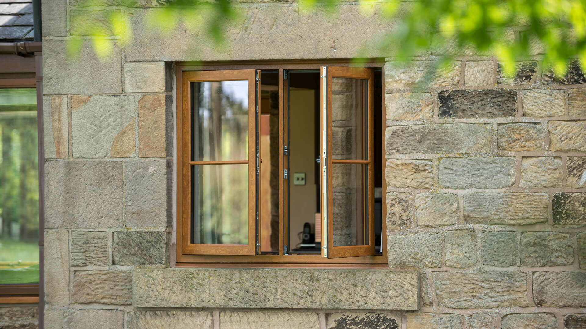 Golden Oak Flush Windows Available At Hazlemere Windows