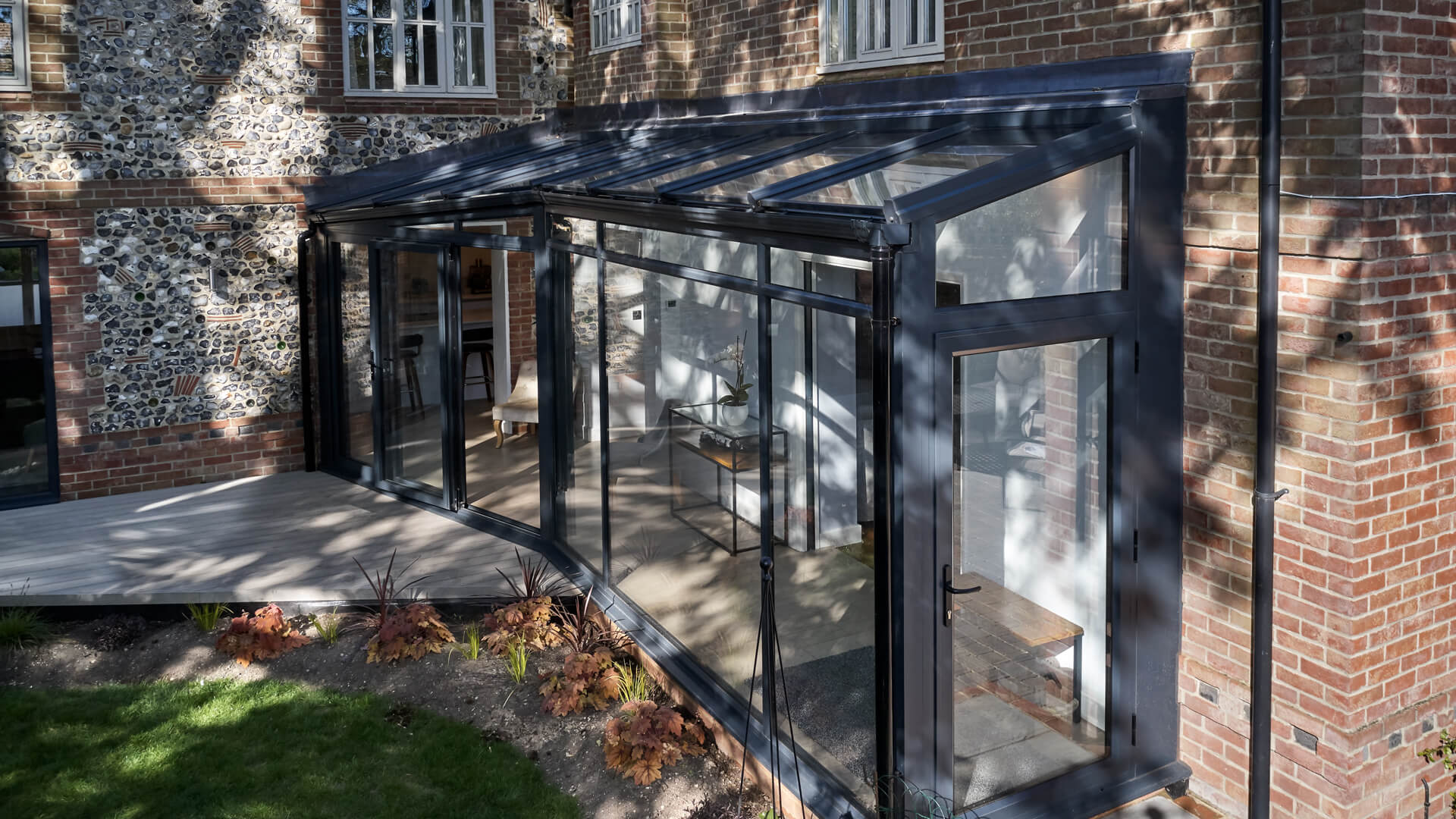 Glass Roof Extension With Aluminium Anthracite Grey Frames from Hazlemere